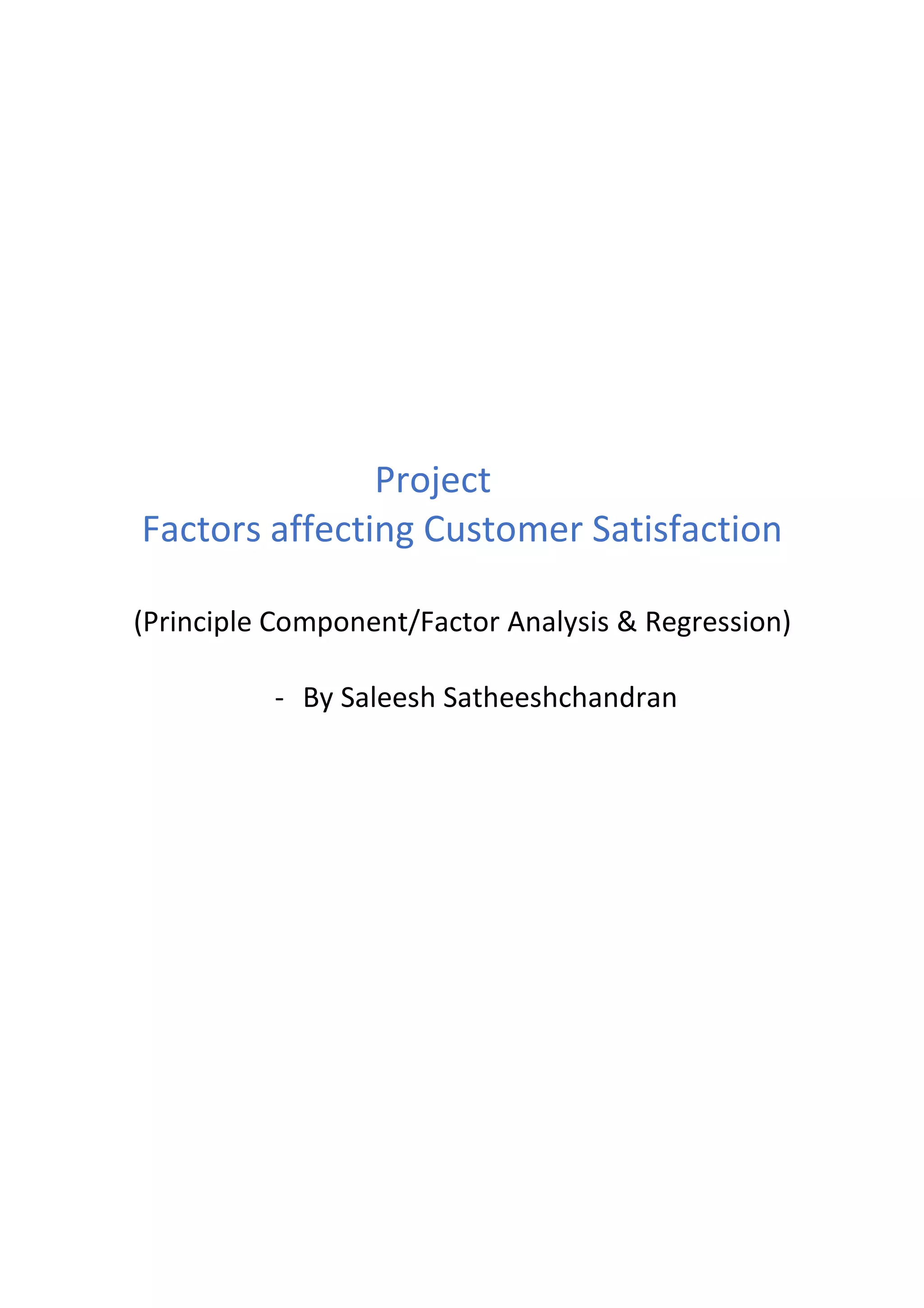 Factors Affecting Customer Satisfaction Pdf Business Accounting