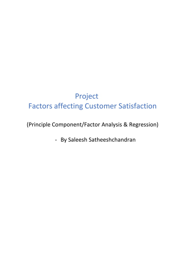 Factors Affecting Customer Satisfaction Pdf Business Accounting And Finance Business