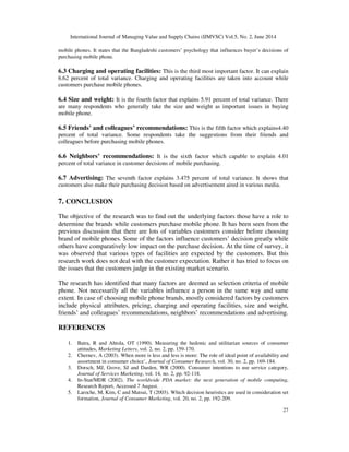 Factors affecting customers’ buying decisions of mobile phone a study ...