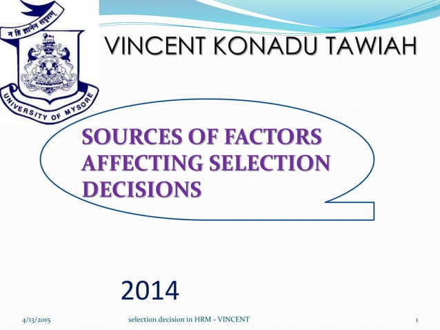 Factors affecting decision making | PPTX | Human Resources | Business