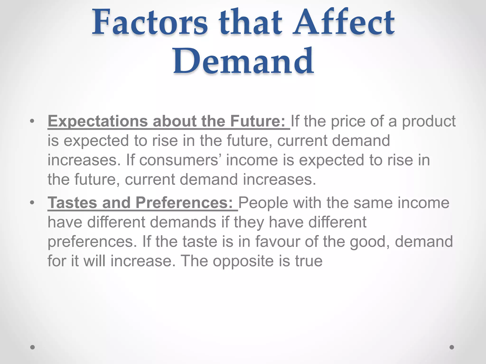 Factors affecting demand and supply by jaya singh | PPTX
