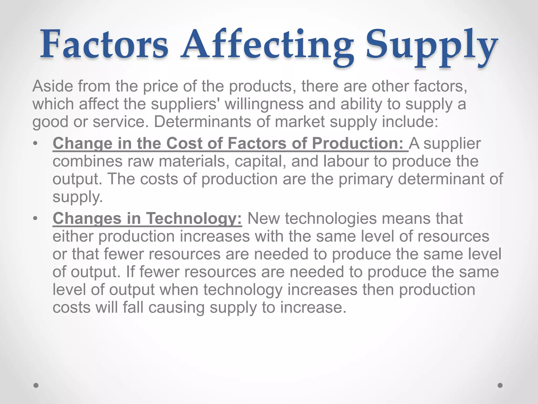 Factors affecting demand and supply by jaya singh | PPTX
