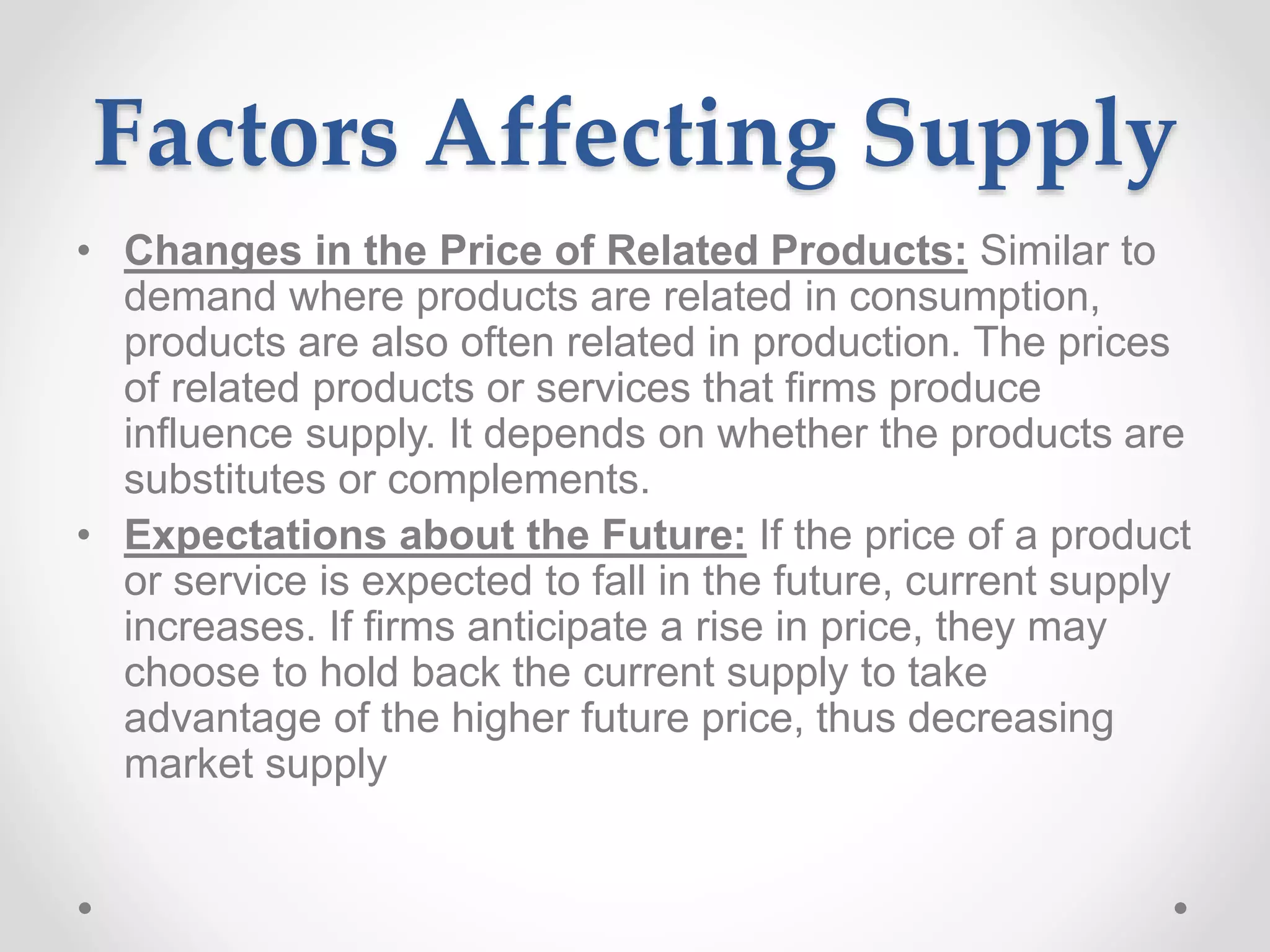 Factors affecting demand and supply by jaya singh | PPTX