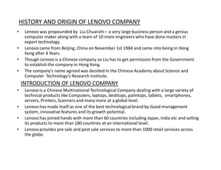 Factors affecting demand and supply of lenovo company | PDF