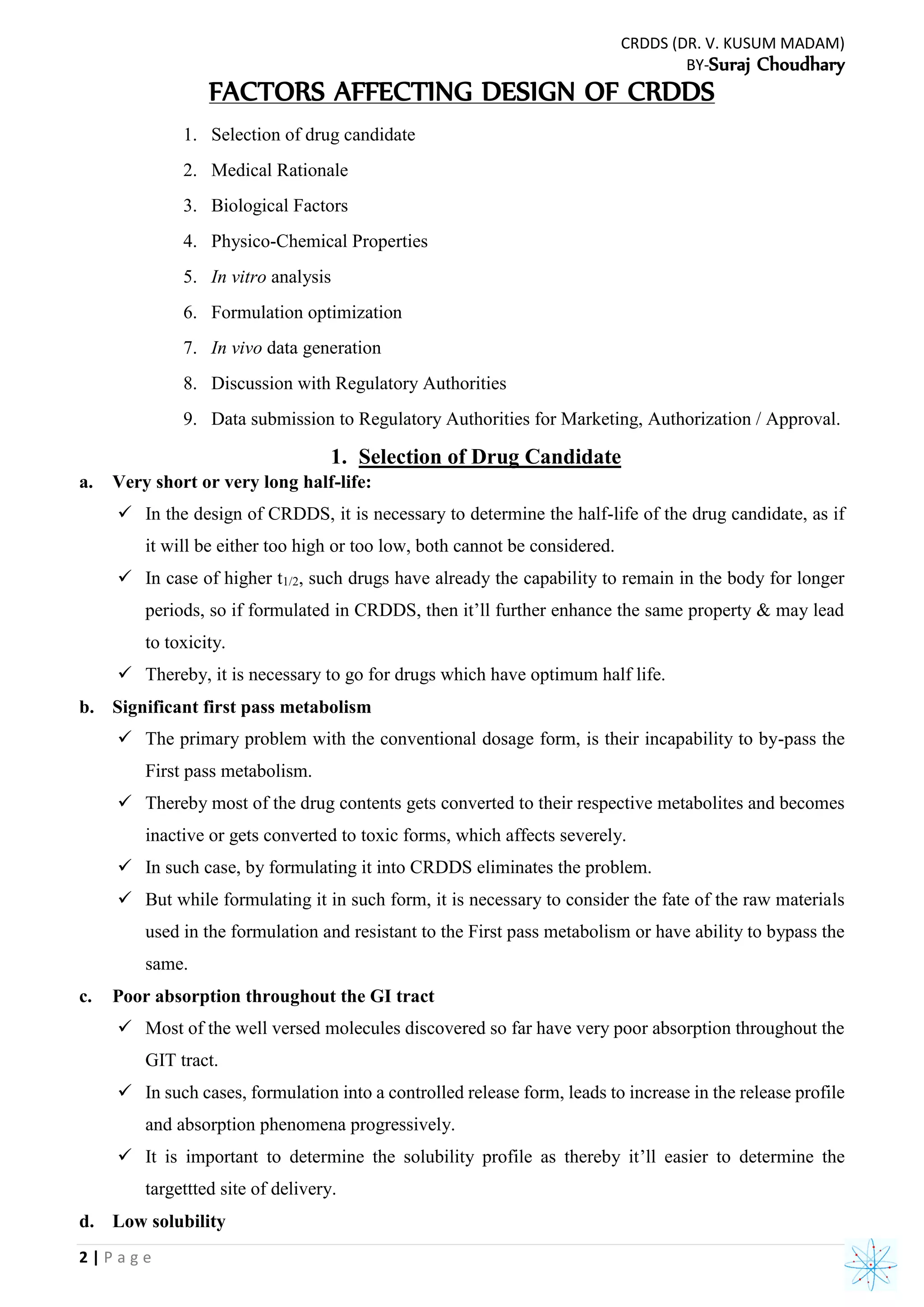 Factors Affecting Design Of Controlled Release Drug Delivery Systems Write Up Pdf