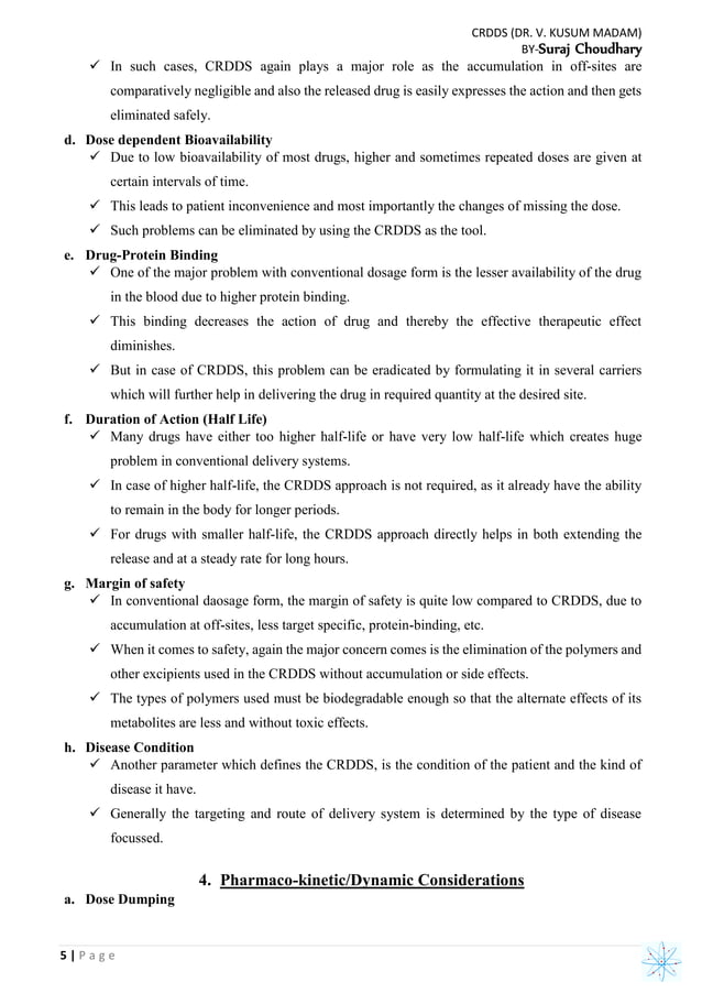 Factors Affecting Design Of Controlled Release Drug Delivery Systems Write Up Pdf