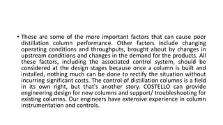 Factors affecting distillation column operation | PPTX