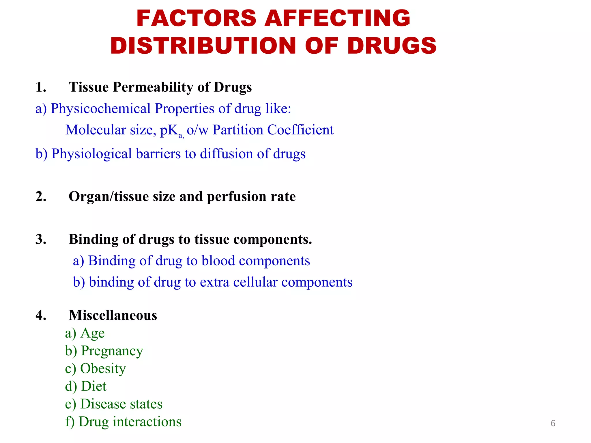 Factors Affecting Distribution Of Drug Ppt