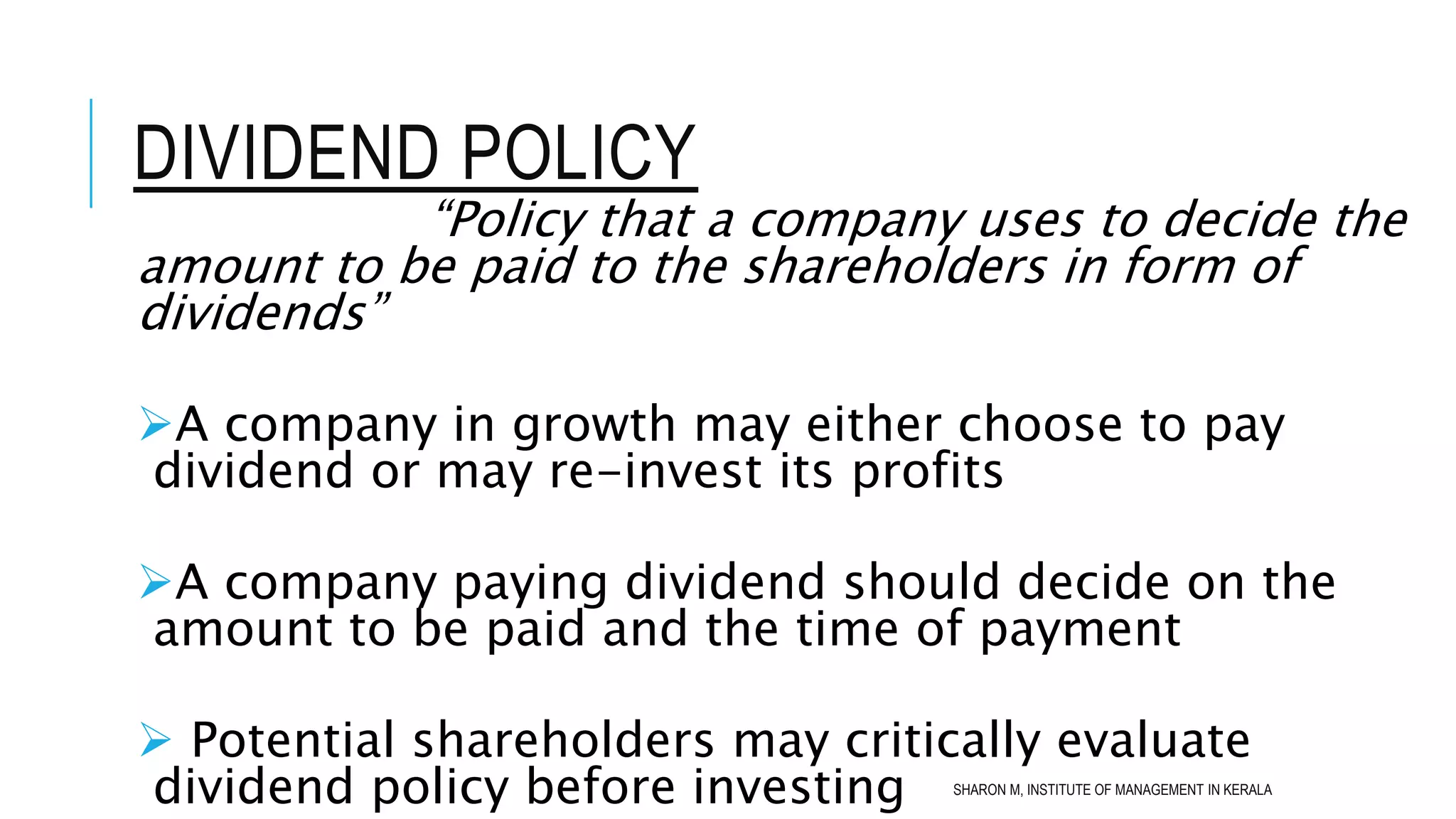 Factors affecting dividend policy | PPTX