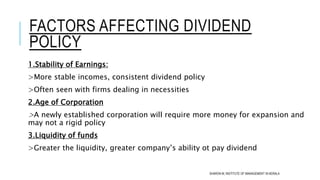 Factors affecting dividend policy | PPTX