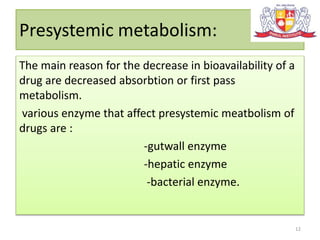 Factors affecting drug absorption | PPTX