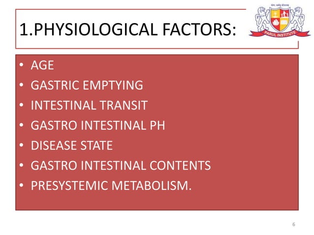 Factors affecting drug absorption | PPTX | Digestive Disorders ...