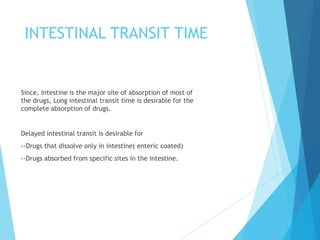 FACTORS AFFECTING DRUG ABSORPTION | PPTX