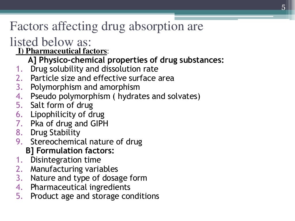 Factors affecting drug absorption Factors affecting drug absorption