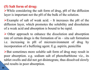 Factors affecting drug absorption | PPTX