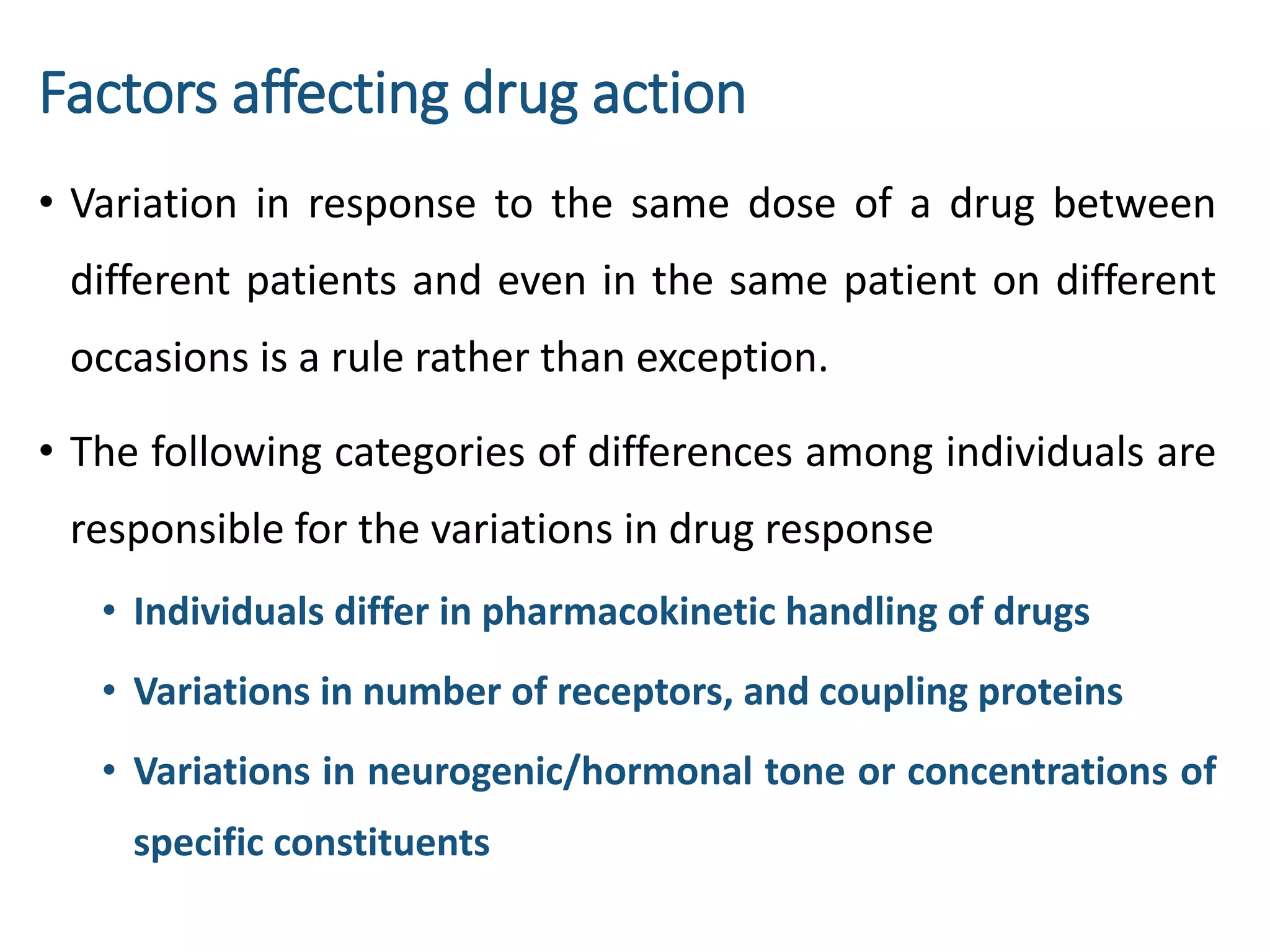 Factors affecting drug action | PPTX
