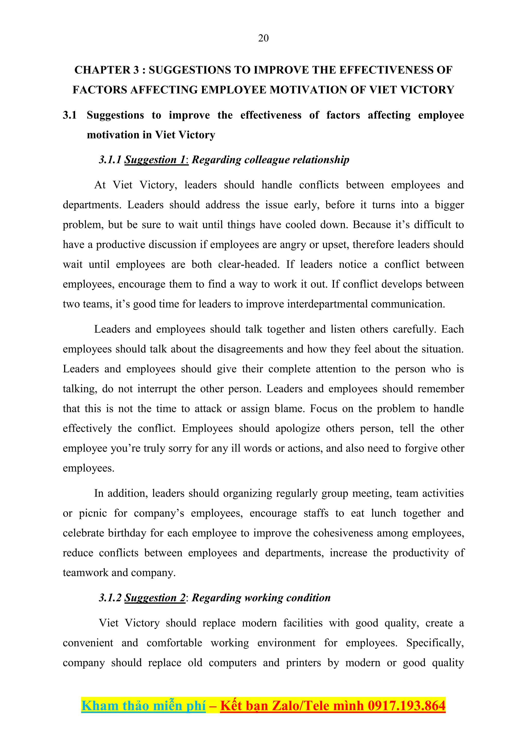 Factors affecting employee motivation in viet thanh cong training joint ...