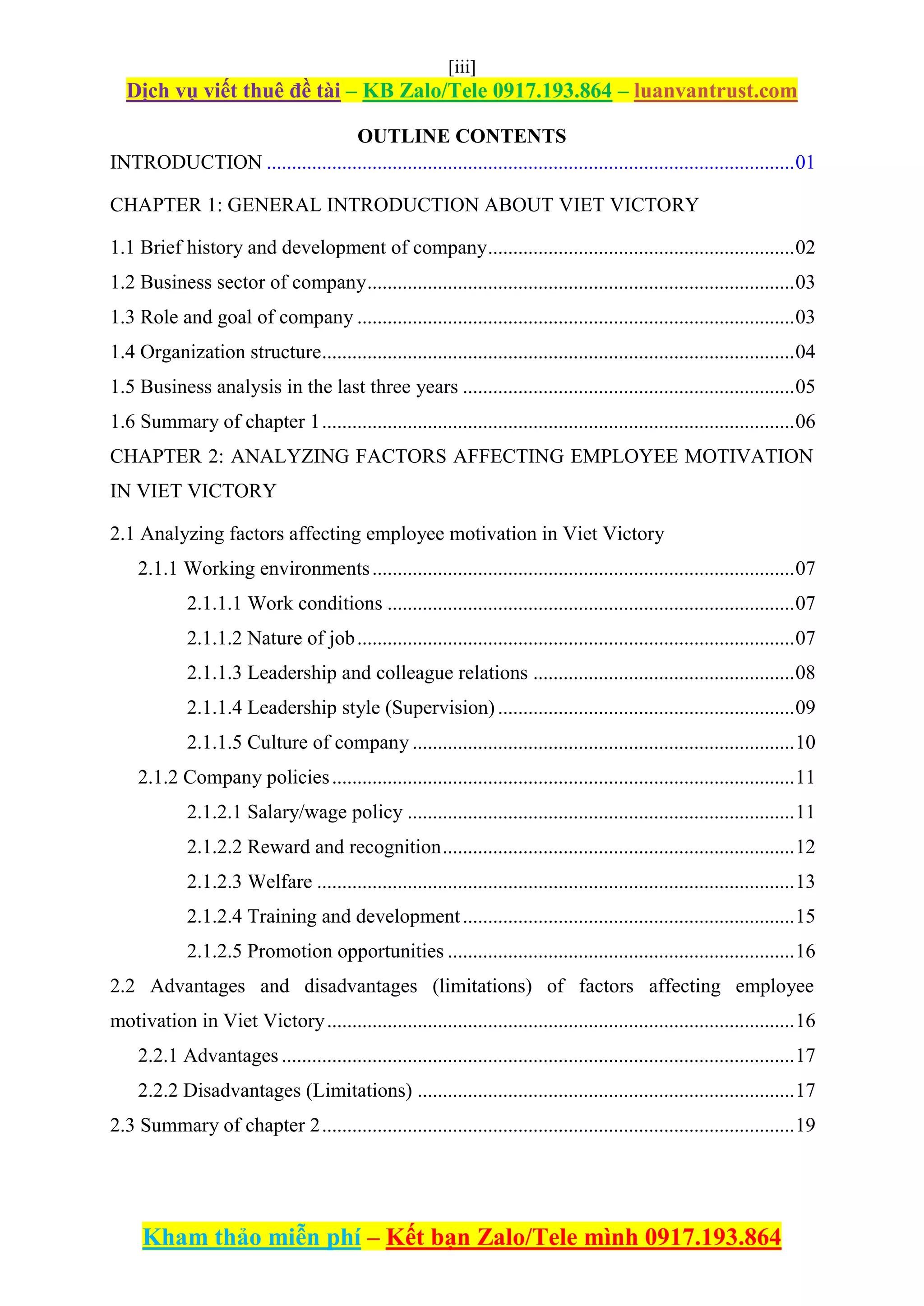 Factors affecting employee motivation in viet thanh cong training joint ...
