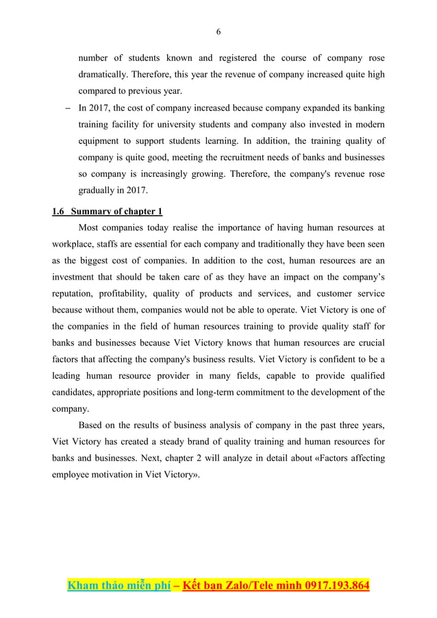 Factors affecting employee motivation in viet thanh cong training joint ...