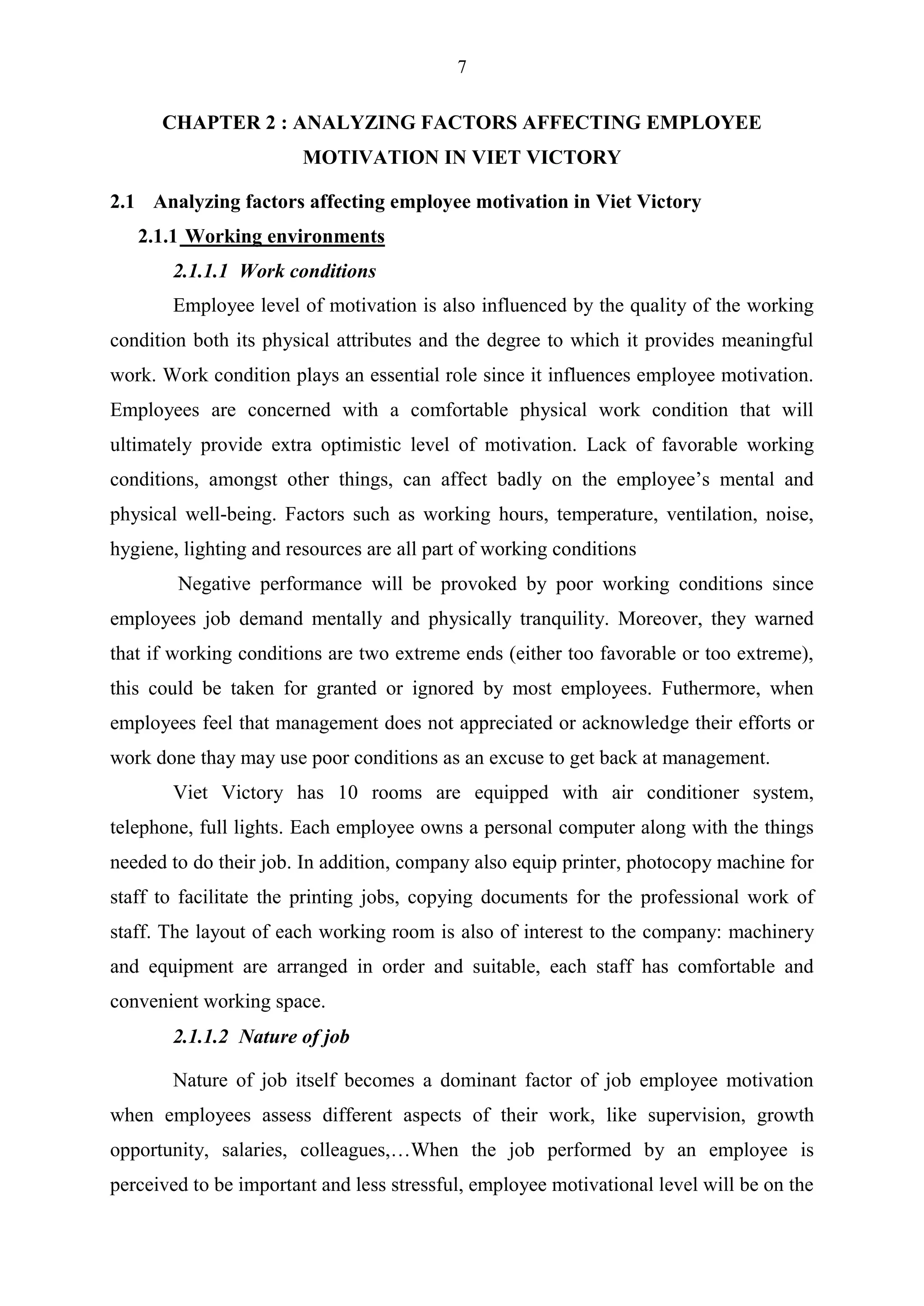 Factors Affecting Employee Motivation In Viet Thanh Cong Training Joint ...