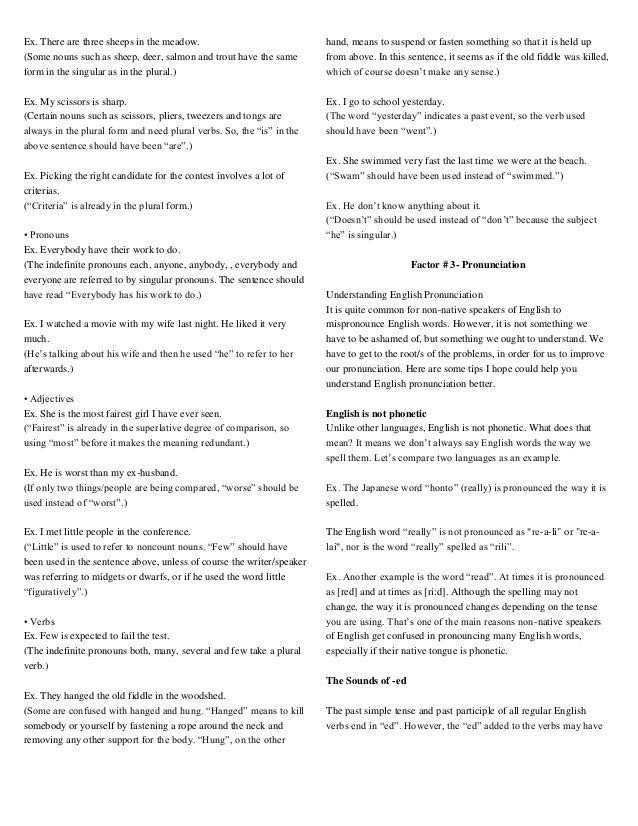 Factors affecting english speaking skills