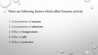 Factors affecting enzyme activity | PPTX