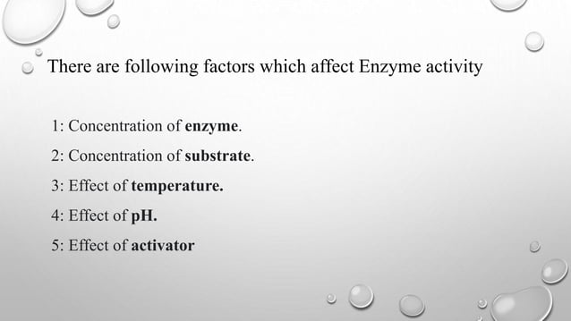 Factors affecting enzyme activity | PPTX | Chemistry | Science