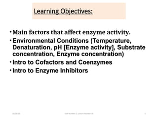 Factor affecting enzyme activity co enzyme | PPT