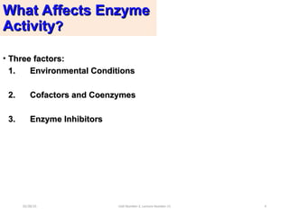 Factor affecting enzyme activity co enzyme | PPT