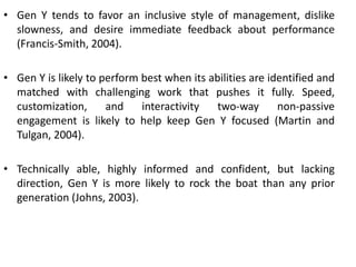Expectations of gen y at Workplace | PPTX