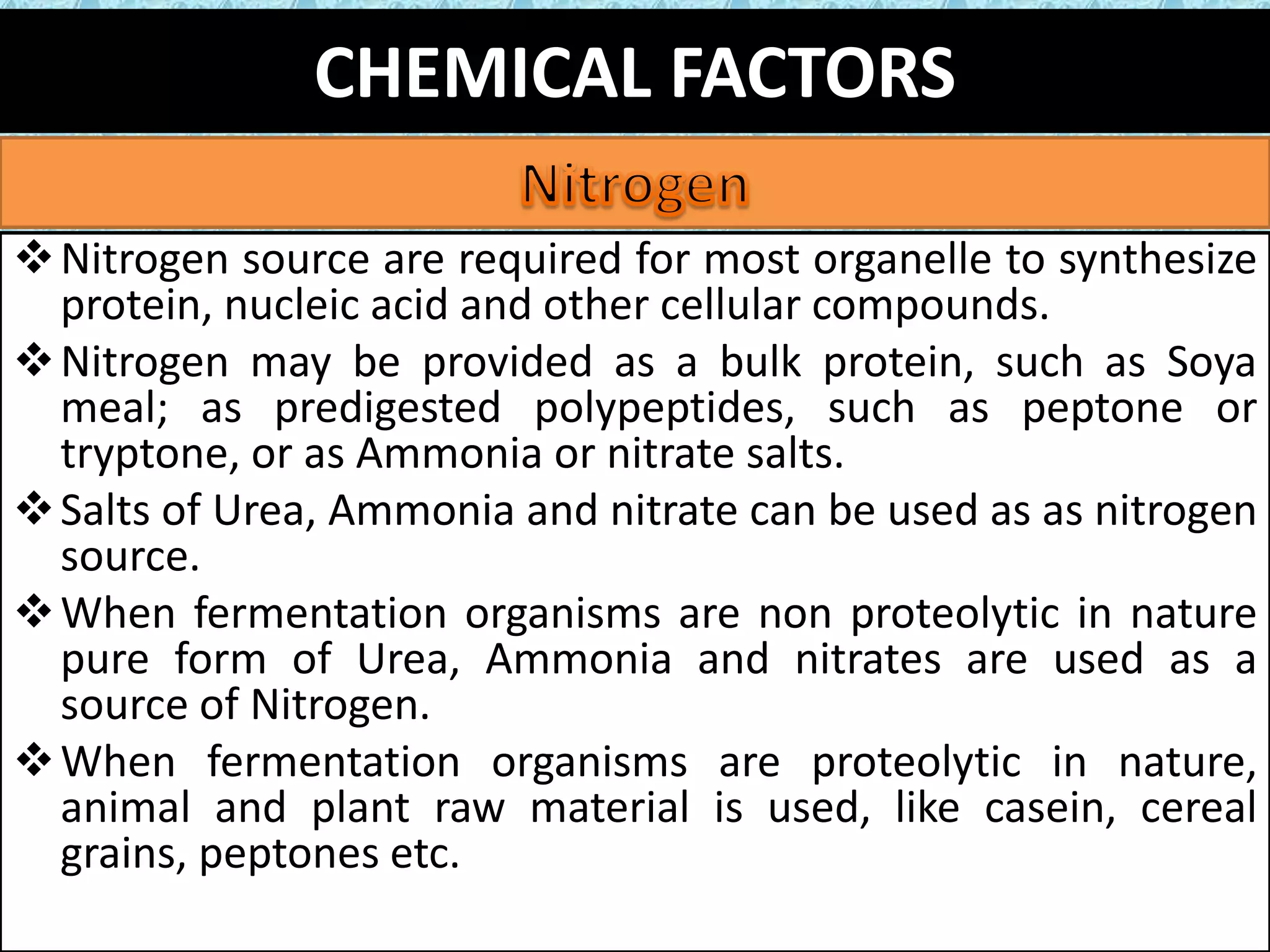Factors affecting fermentation | PPTX
