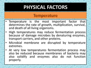 Factors affecting fermentation | PPTX