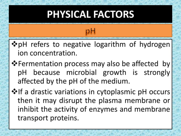 Factors affecting fermentation | PPTX | Chemistry | Science