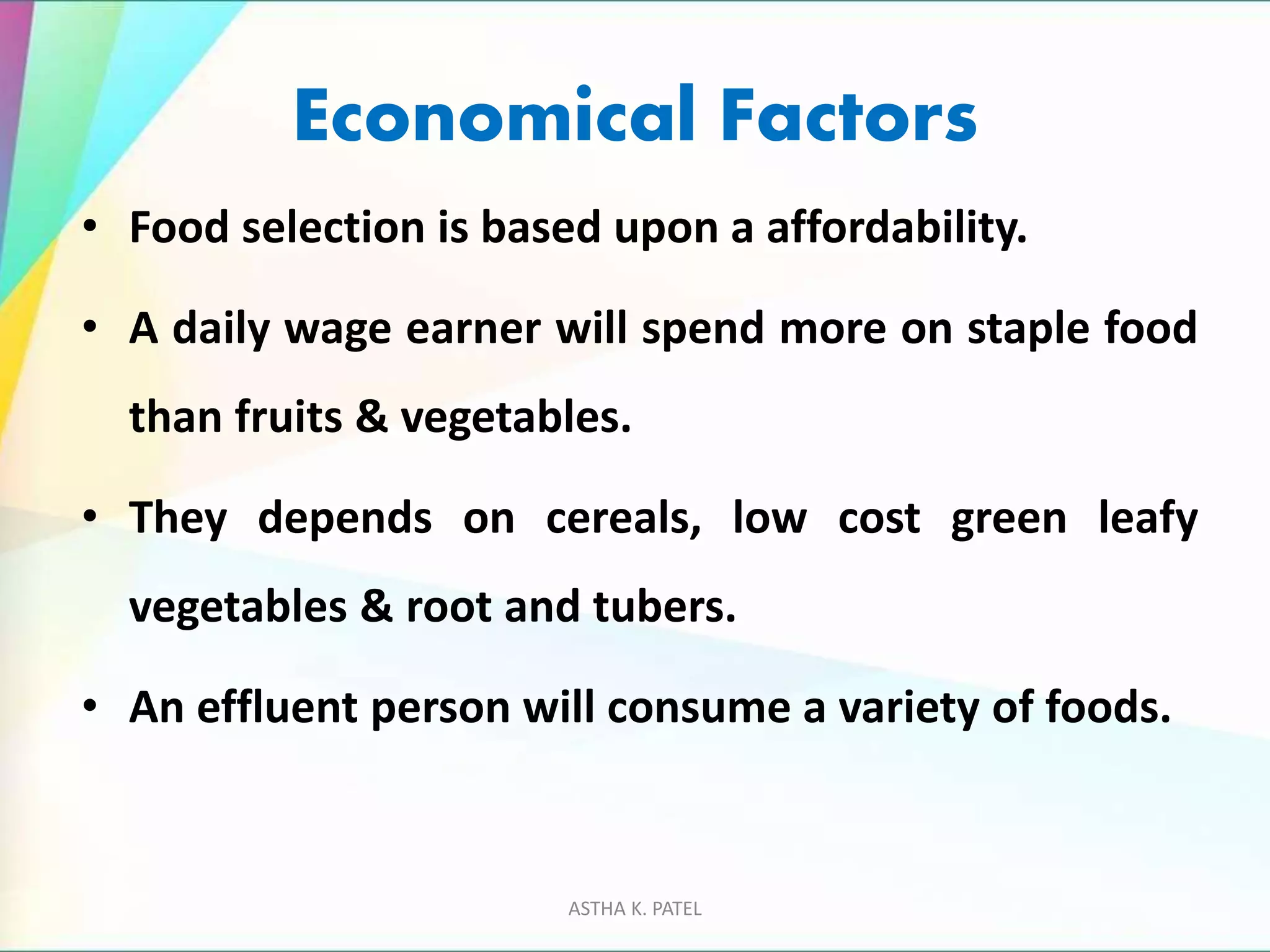 Factors affecting food & nutrition | PPTX