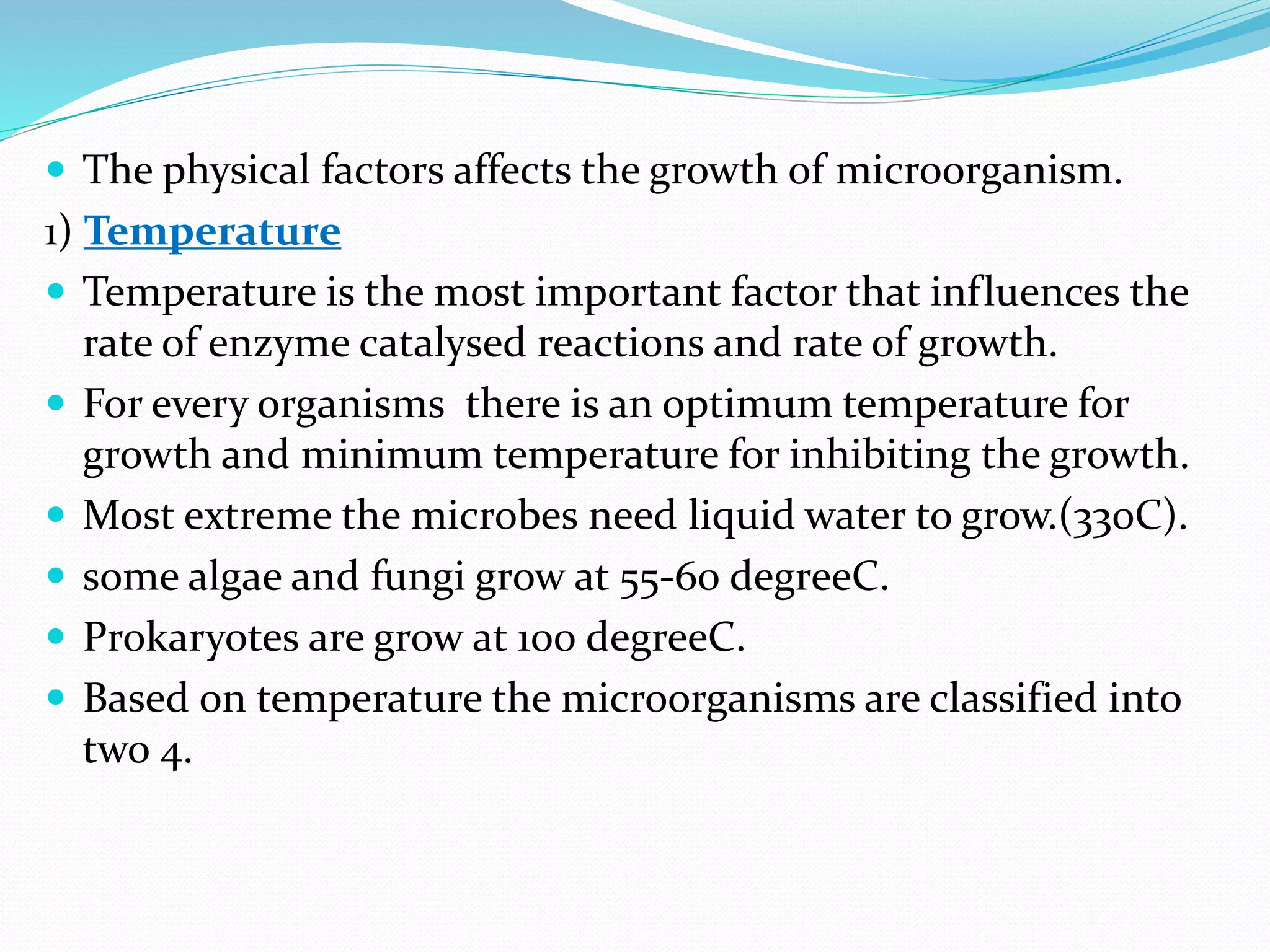 Factors affecting growth of bacteria | PPTX | Biological Sciences | Science