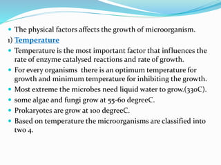 Factors affecting growth of bacteria | PPTX | Biological Sciences | Science