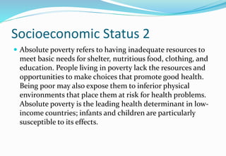 Factors affecting health of the individual and the community | PPTX