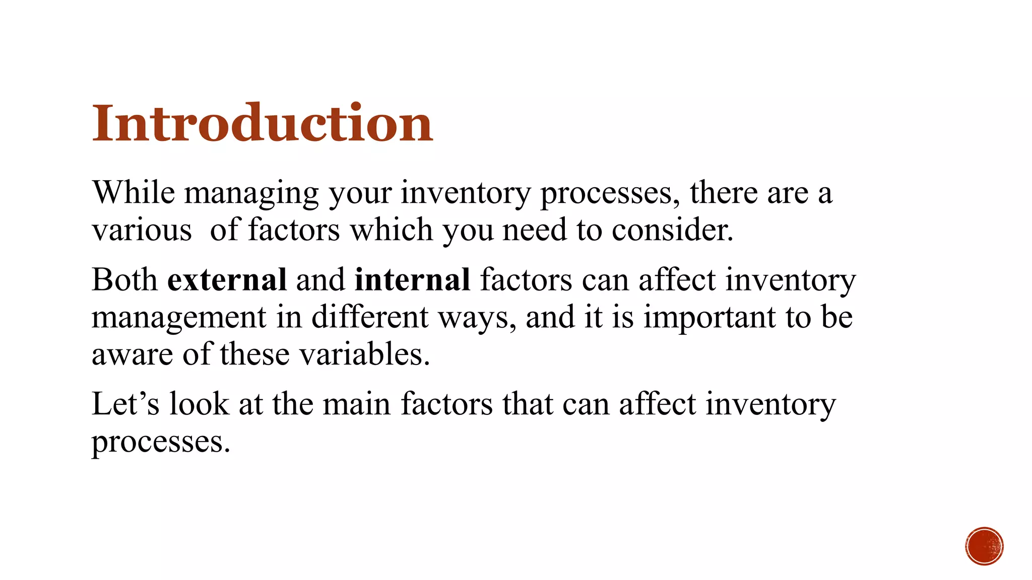 Factors affecting inventory management | PDF