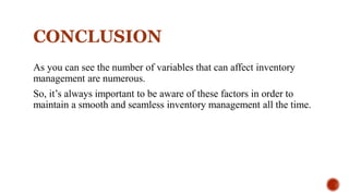 Factors affecting inventory management | PDF