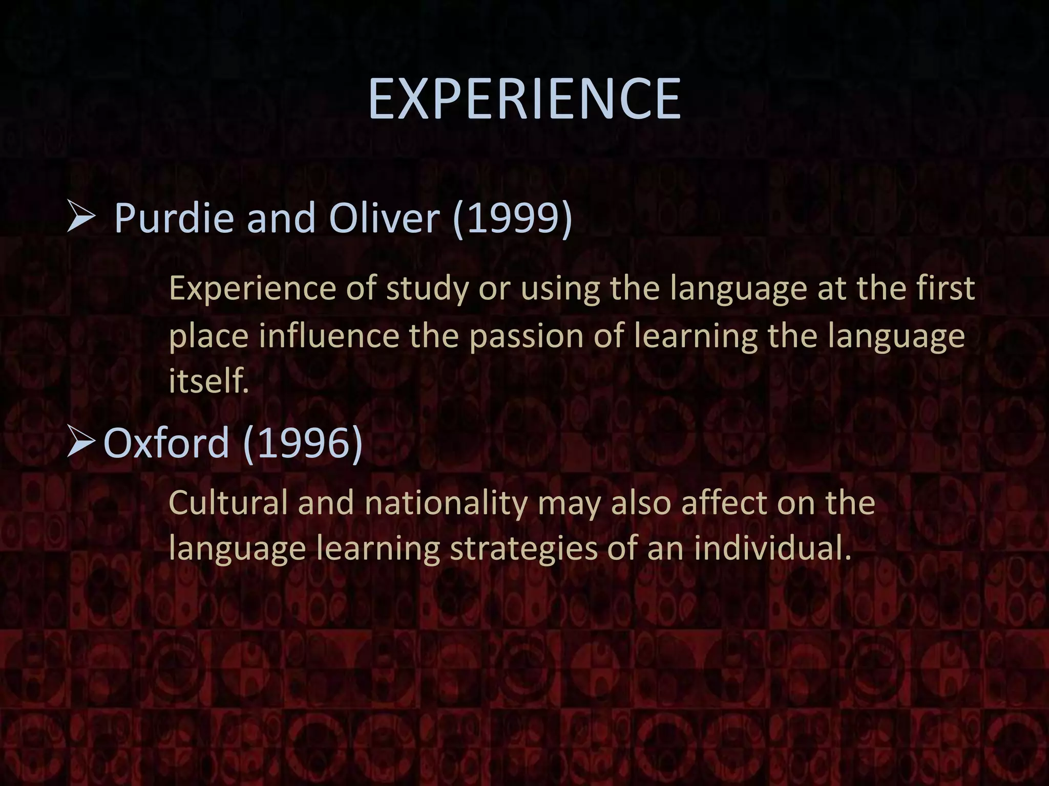 Factors affecting language learning strategies | PPTX