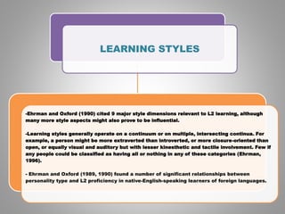 Factors affecting language learning strategies | PPTX | Education