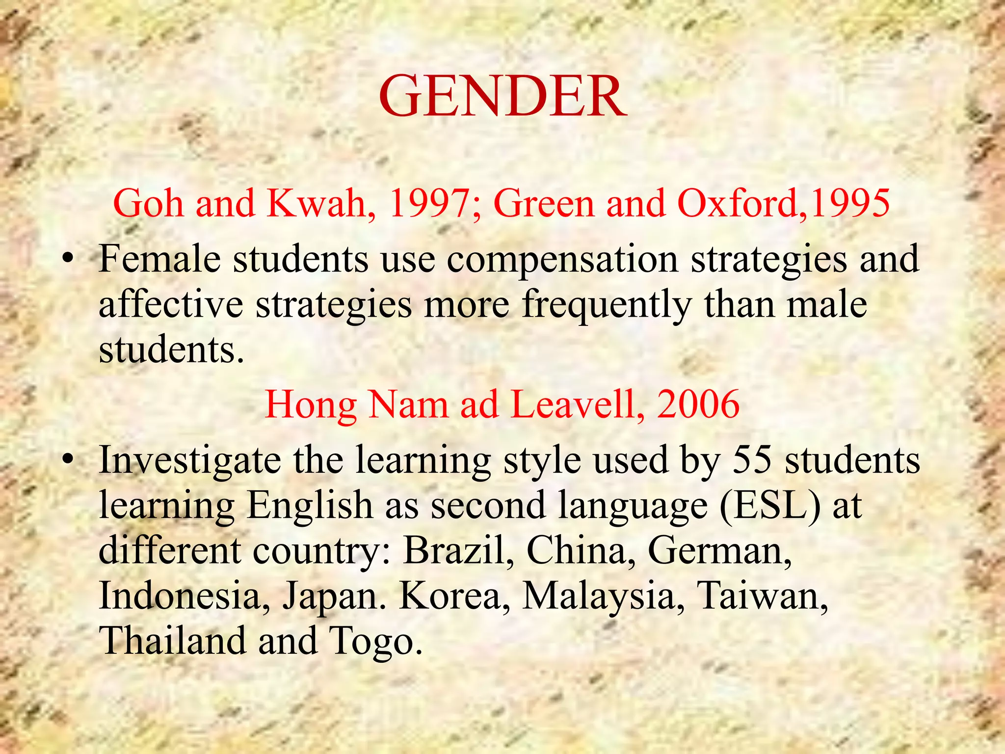 Factors affecting language learning strategies | PPT