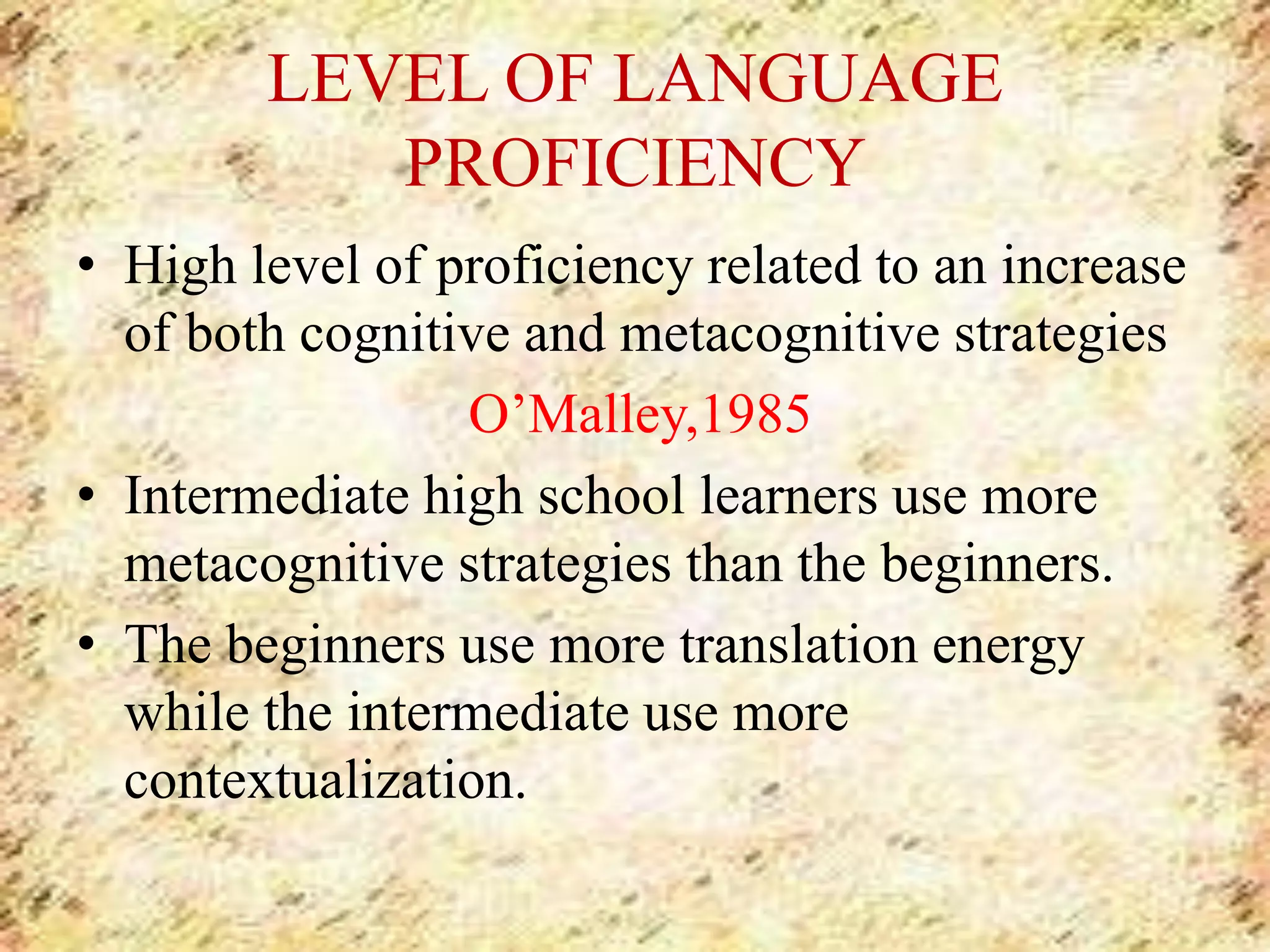 Factors affecting language learning strategies | PPT