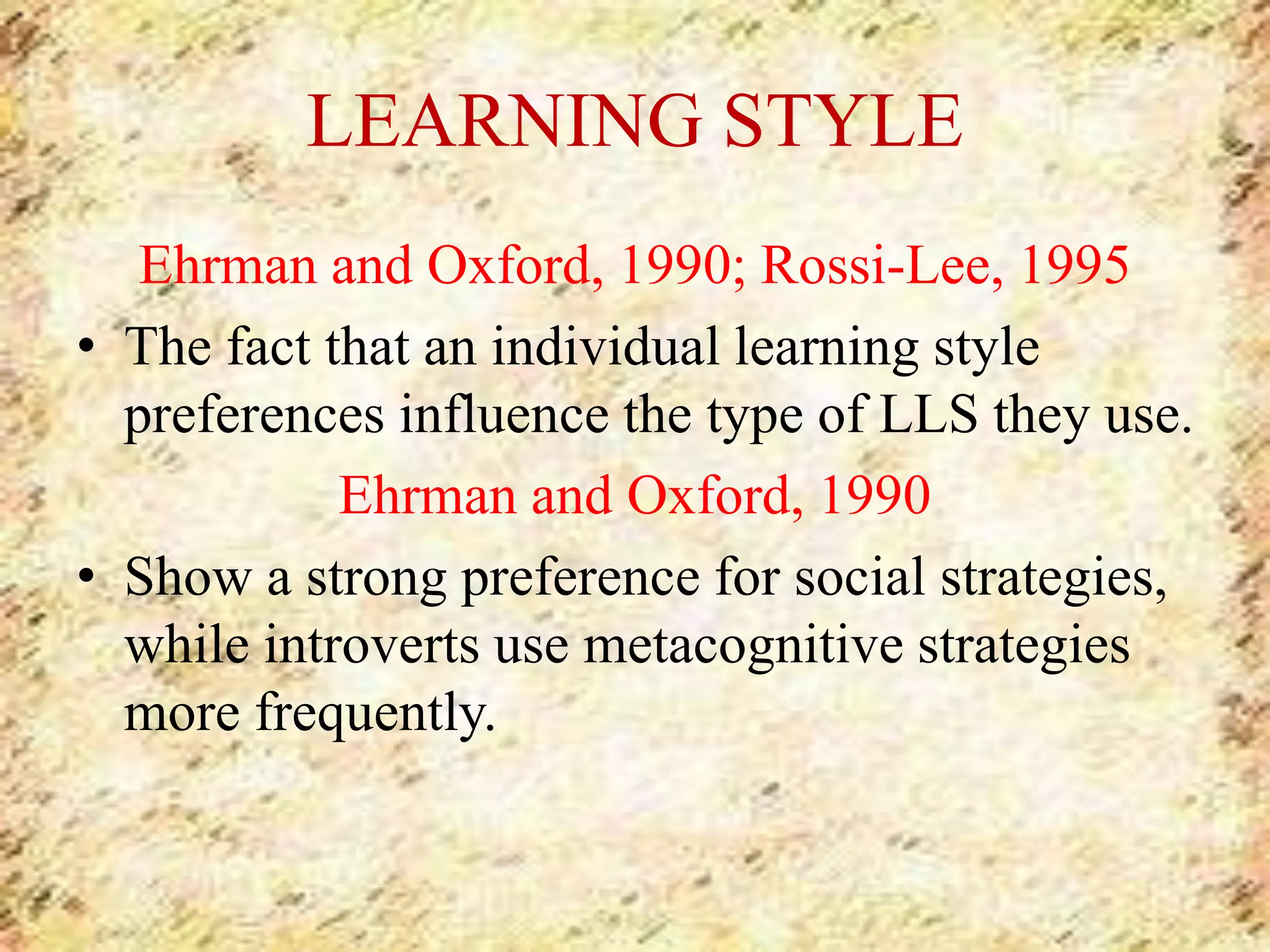 Factors affecting language learning strategies | PPT