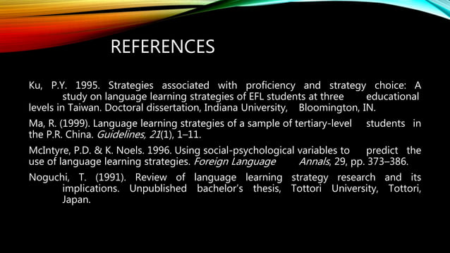 Factors affecting language learning strategy | PPTX