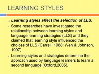 Factors Affecting Language Learning Strategies (LLS) | PPT