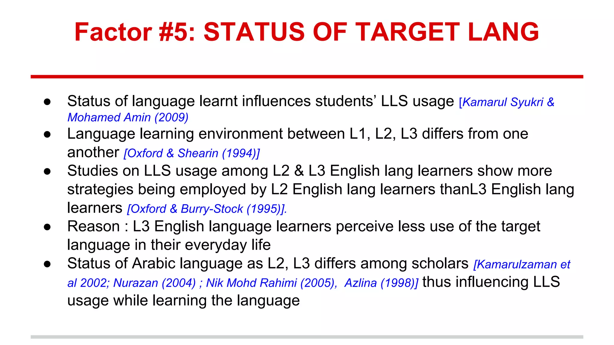 Factors affecting lls usage | PPT