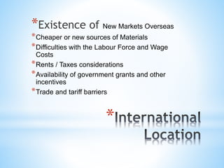Factors affecting location of a business | PPT