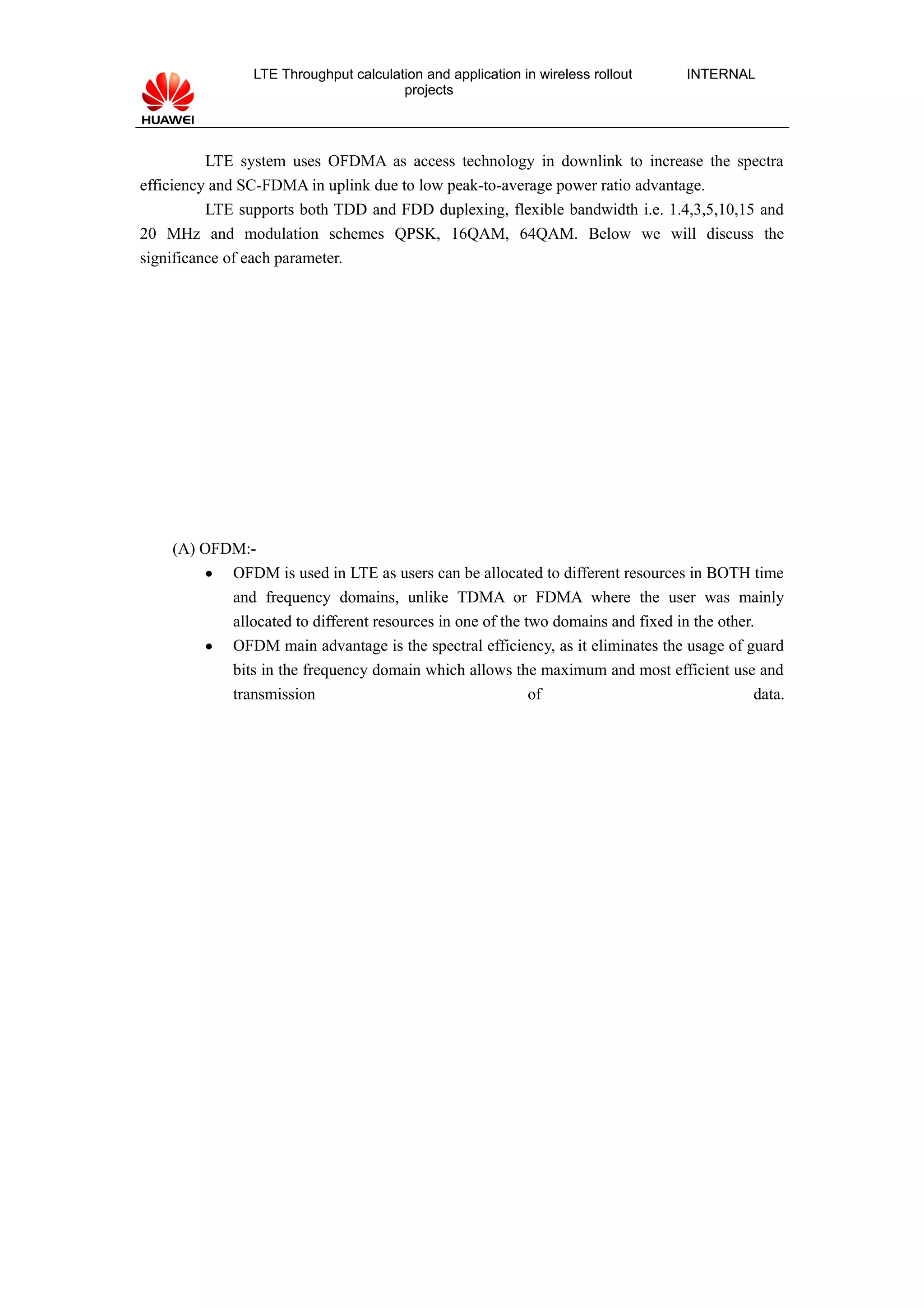 Factors Affecting Lte Throughput And Calculation Methodology Doc
