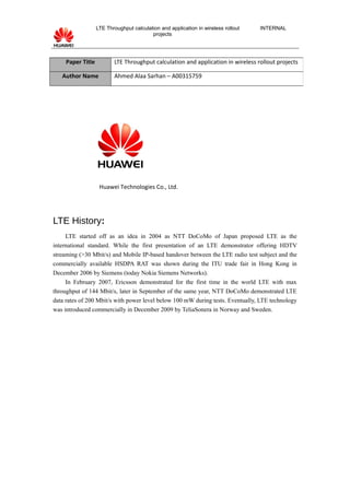 Factors affecting lte throughput and calculation methodology | DOC